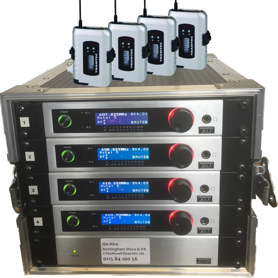 Radio Mic Hire Nottingham 4 Way Wireless Microphone System